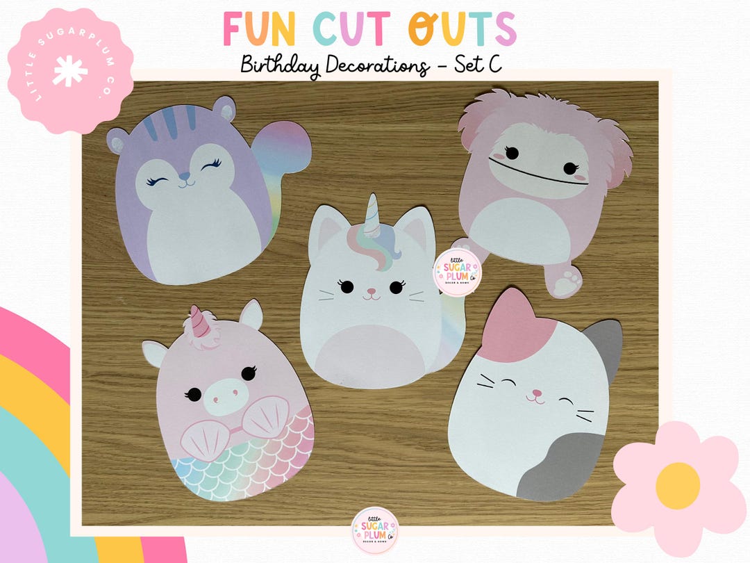 Birthday Party Fun Cut Outs // Squish Party Cut Out // Party Supplies ...