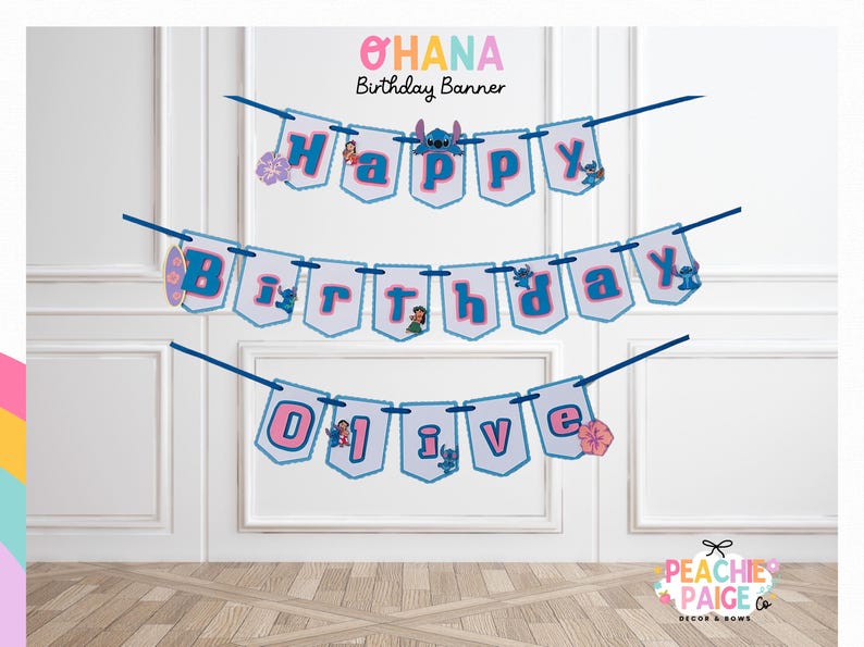 Lilo & Stitch Inspired Happy Birthday Banner // Ohana Banner - Etsy