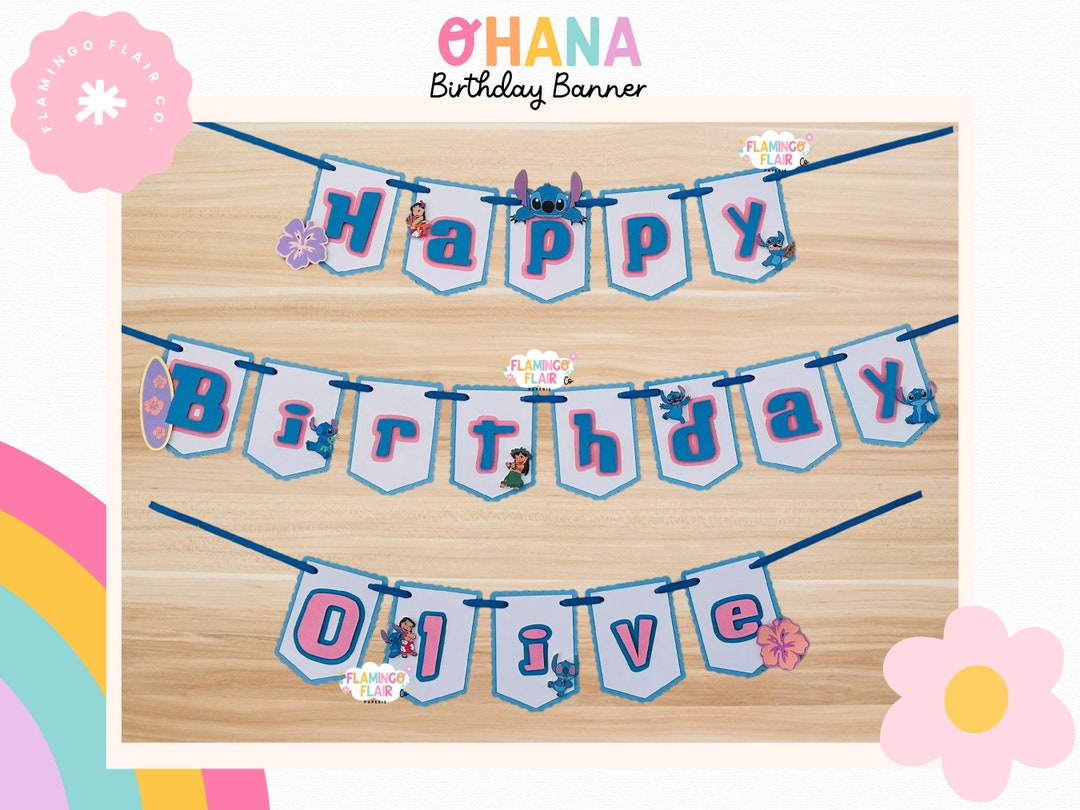 Happy Birthday Banner // Ohana Banner - Etsy