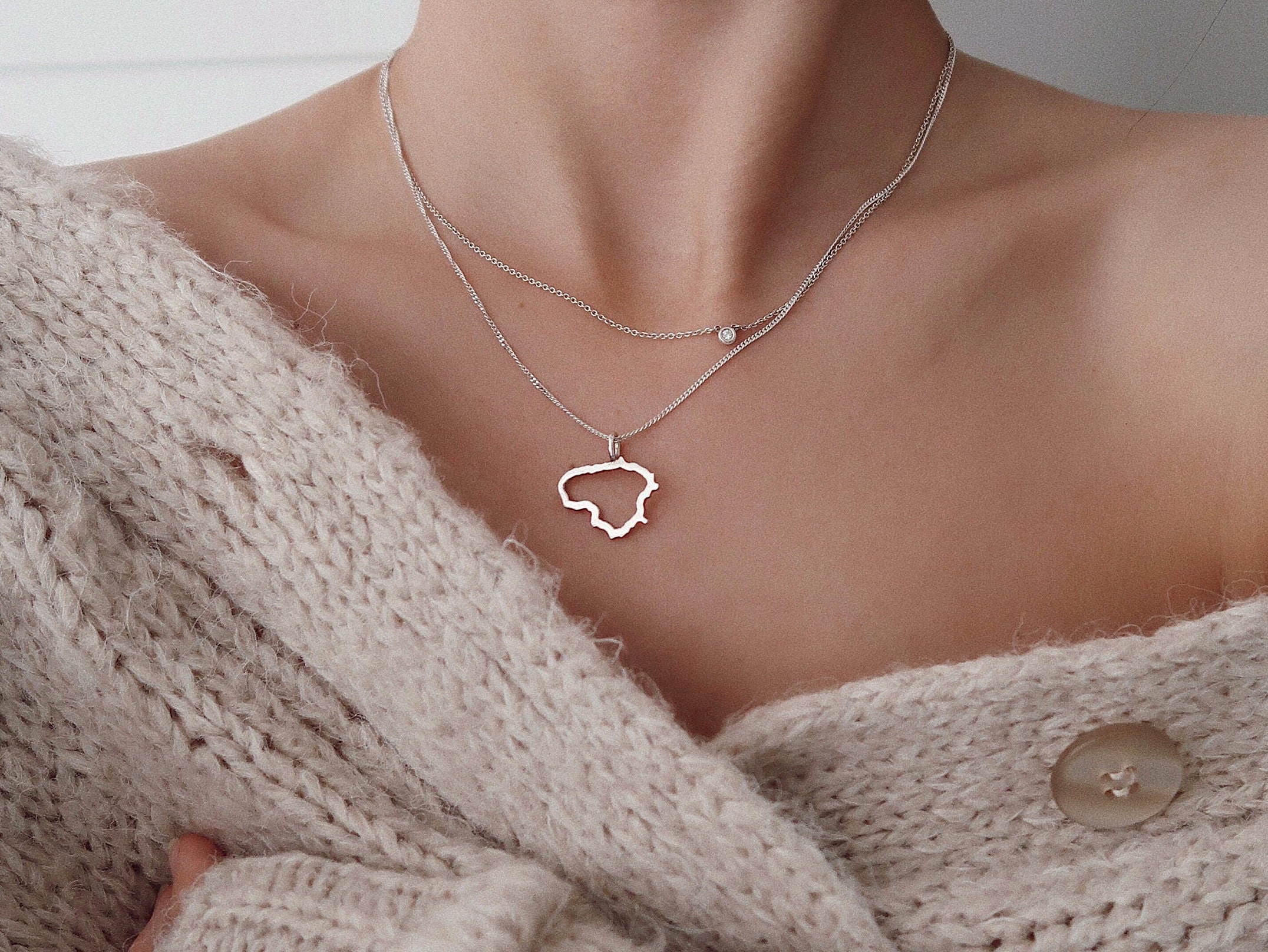 Silver Pendant "lithuania" - Subtle Necklace by Tanlo - Etsy