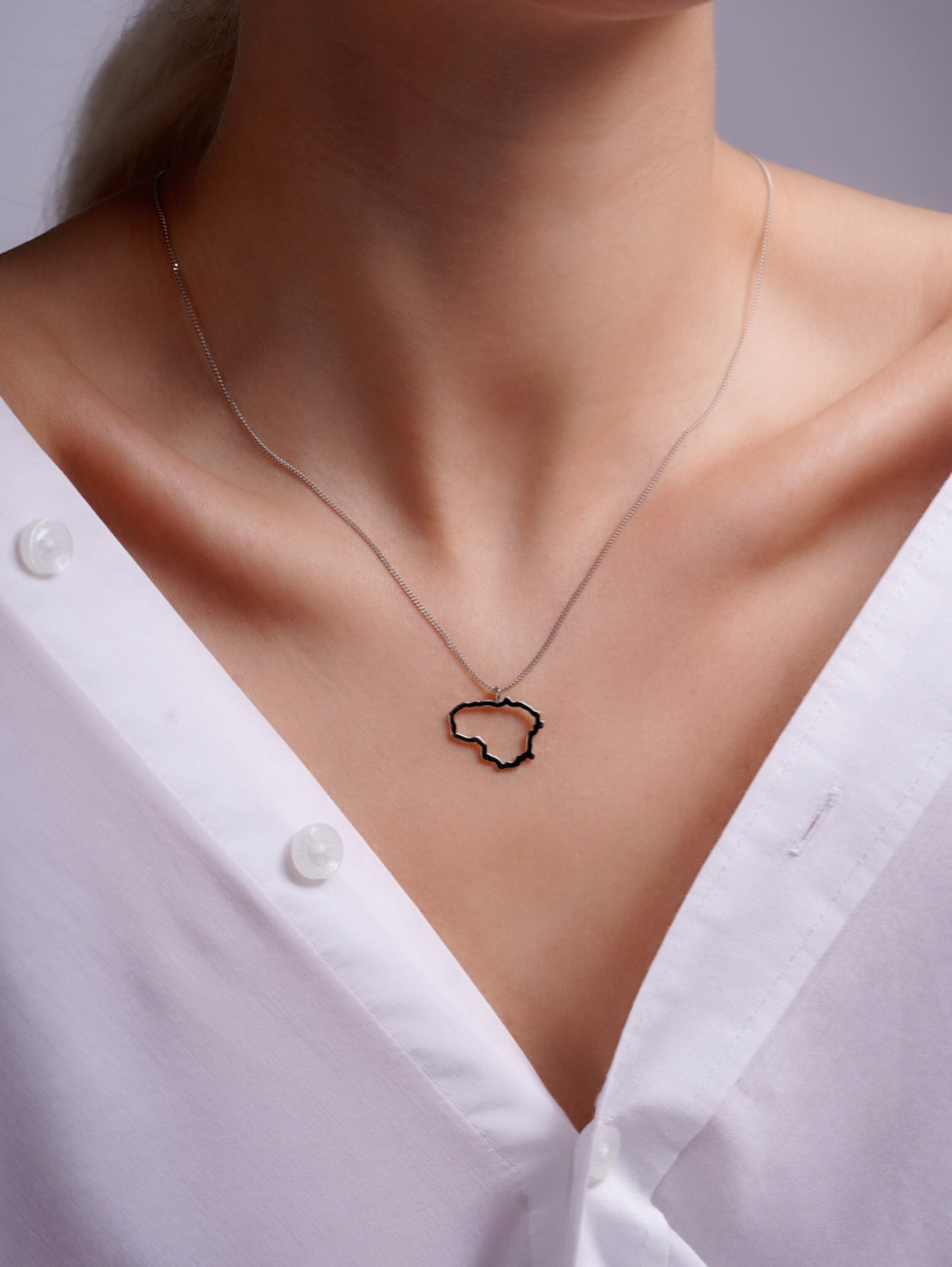 Silver Pendant lithuania Subtle Necklace by | Etsy