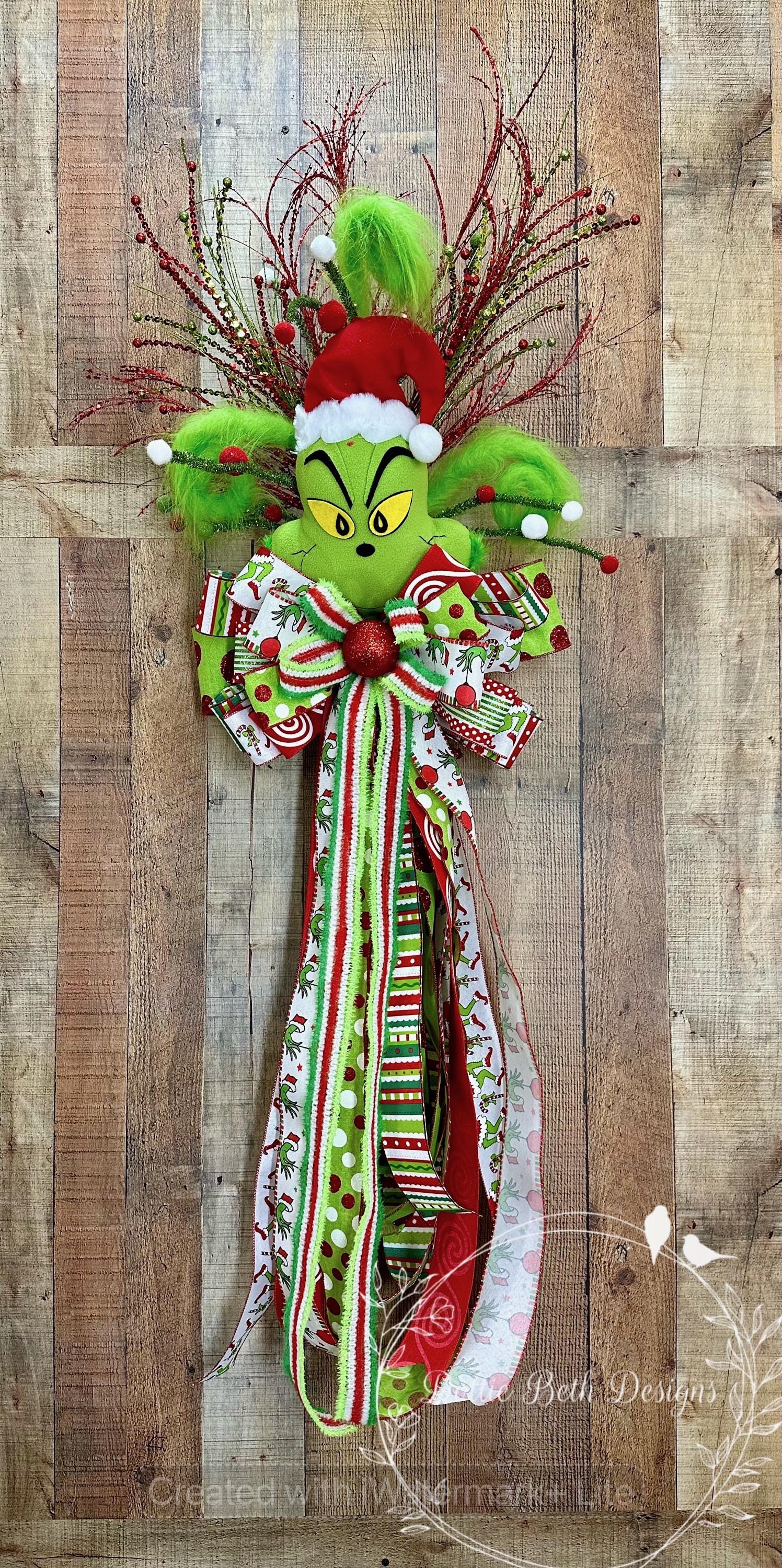 XL Grinch Inspired Tree Topper Green Monster Tree Topper, Christmas ...