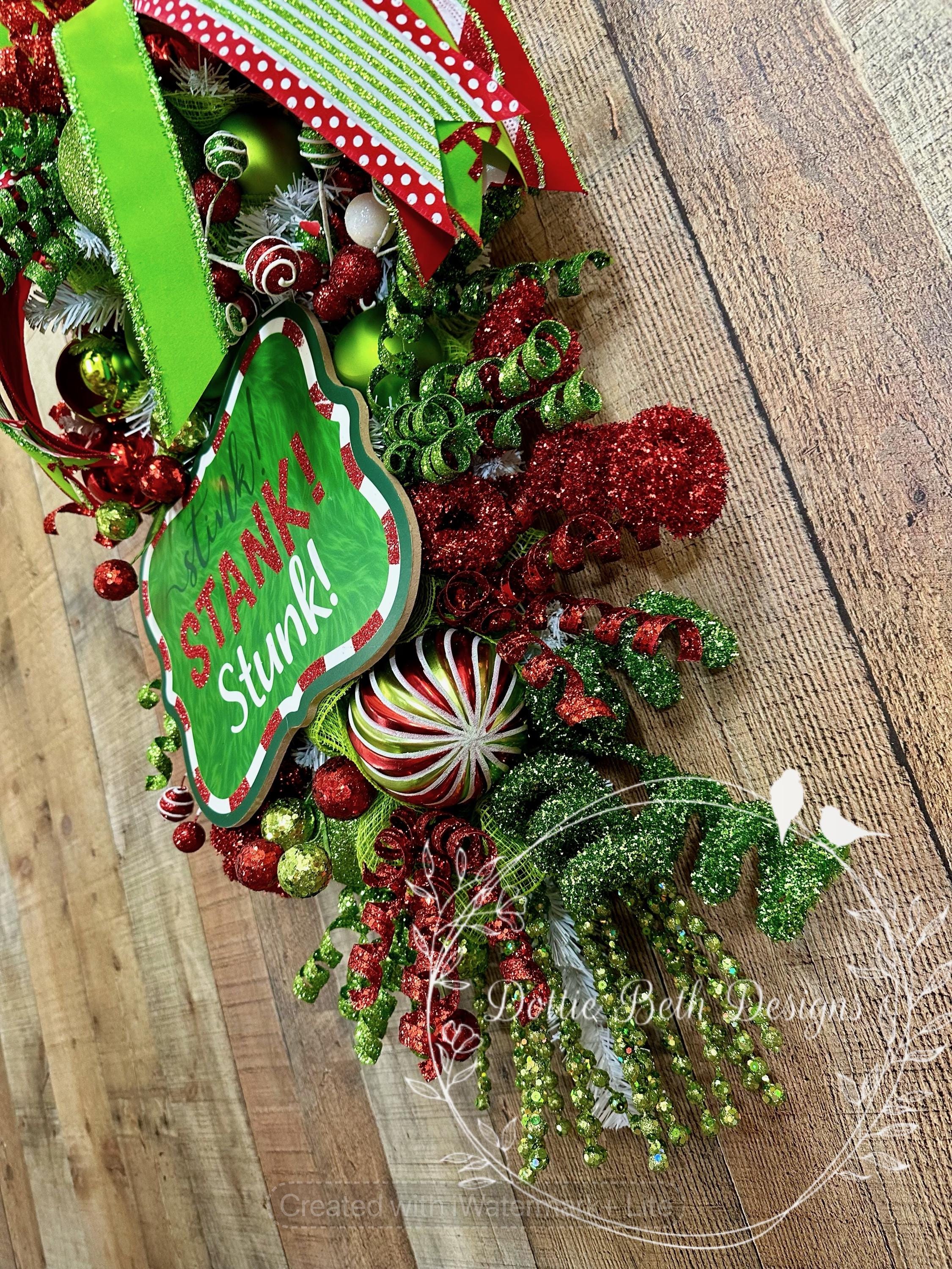 Grinch Inspired Swag Green Monster Wreath Christmas Wreath Christmas ...