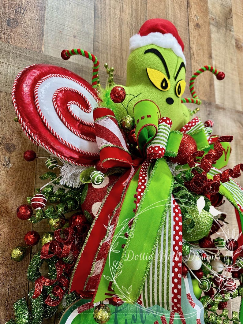Grinch Inspired Swag Green Monster Wreath Christmas Wreath Christmas ...