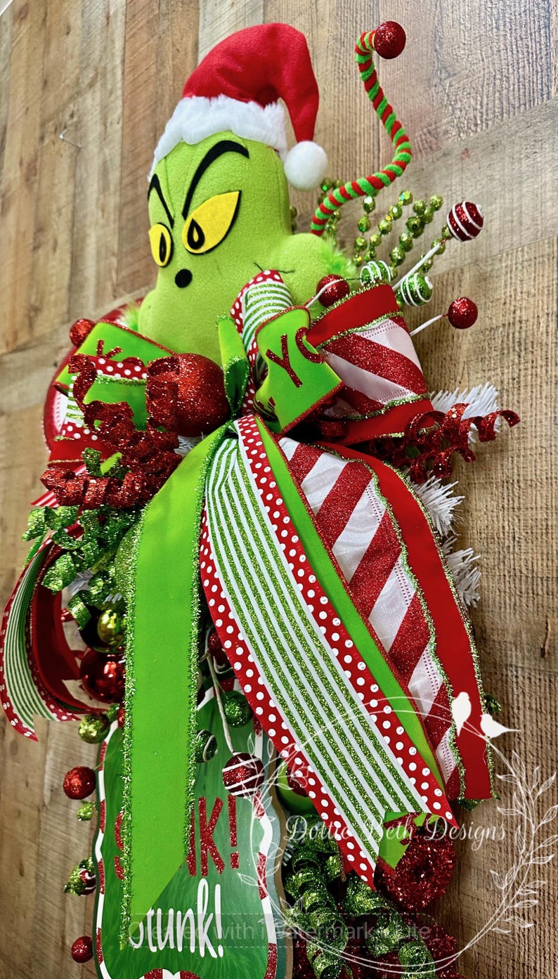 Grinch Inspired Swag Green Monster Wreath Christmas Wreath Christmas ...