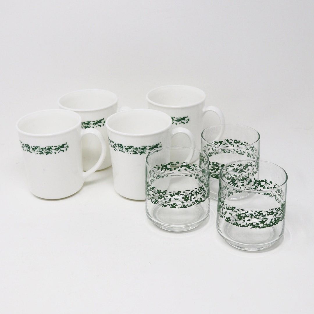 4 Pyrex Vintage Coffee/tea Mug With 3 Juice Glass Cups - Sponge ...