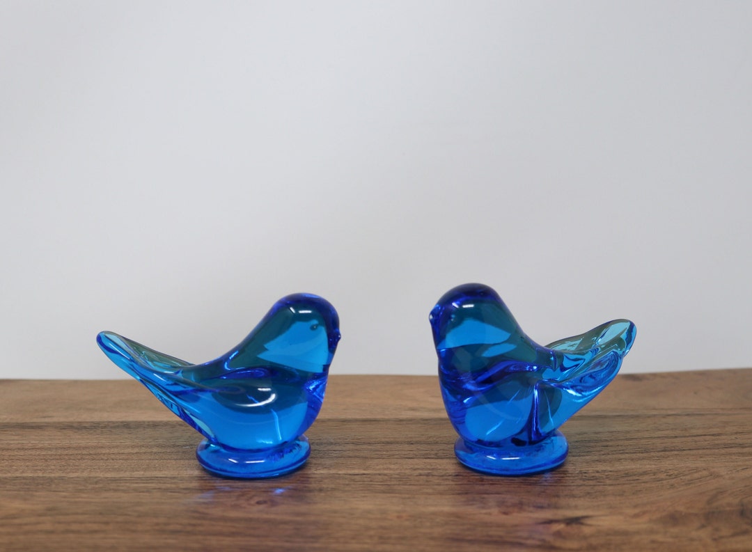 Vintage Terra Studio Leo Ward's Bluebird of Happiness Paperweight Duo ...