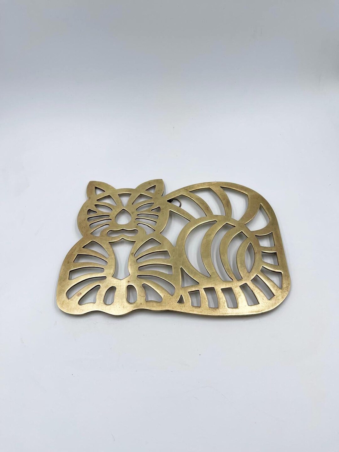 Vintage Brass Cast Iron Cat Trivet, Cat Wall Decor - Etsy