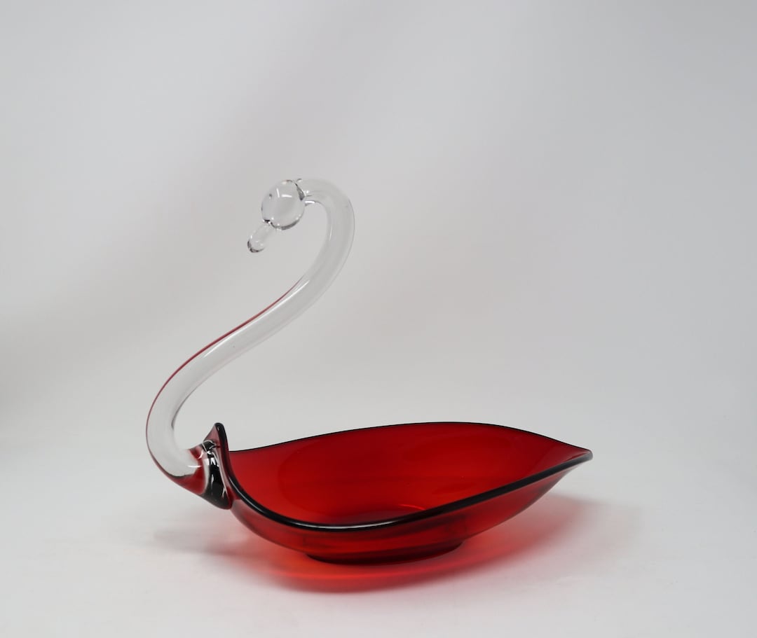 Vintage Duncan and Miller Ruby Red Pall Mall Swan - Etsy