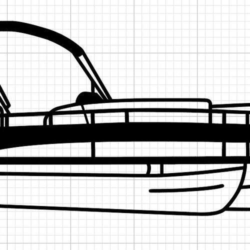 Pontoon Boat Outline SVG Files Clipart Print Ai and Svg - Etsy