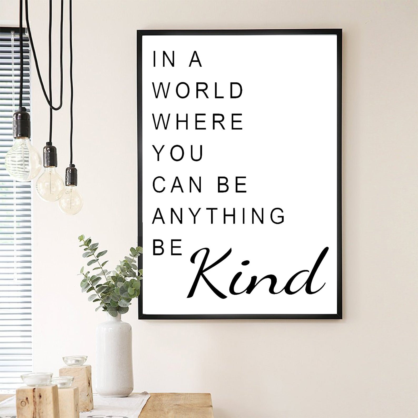 In A World Where You Can Be Anything Be Kind Inspirational - Etsy Australia