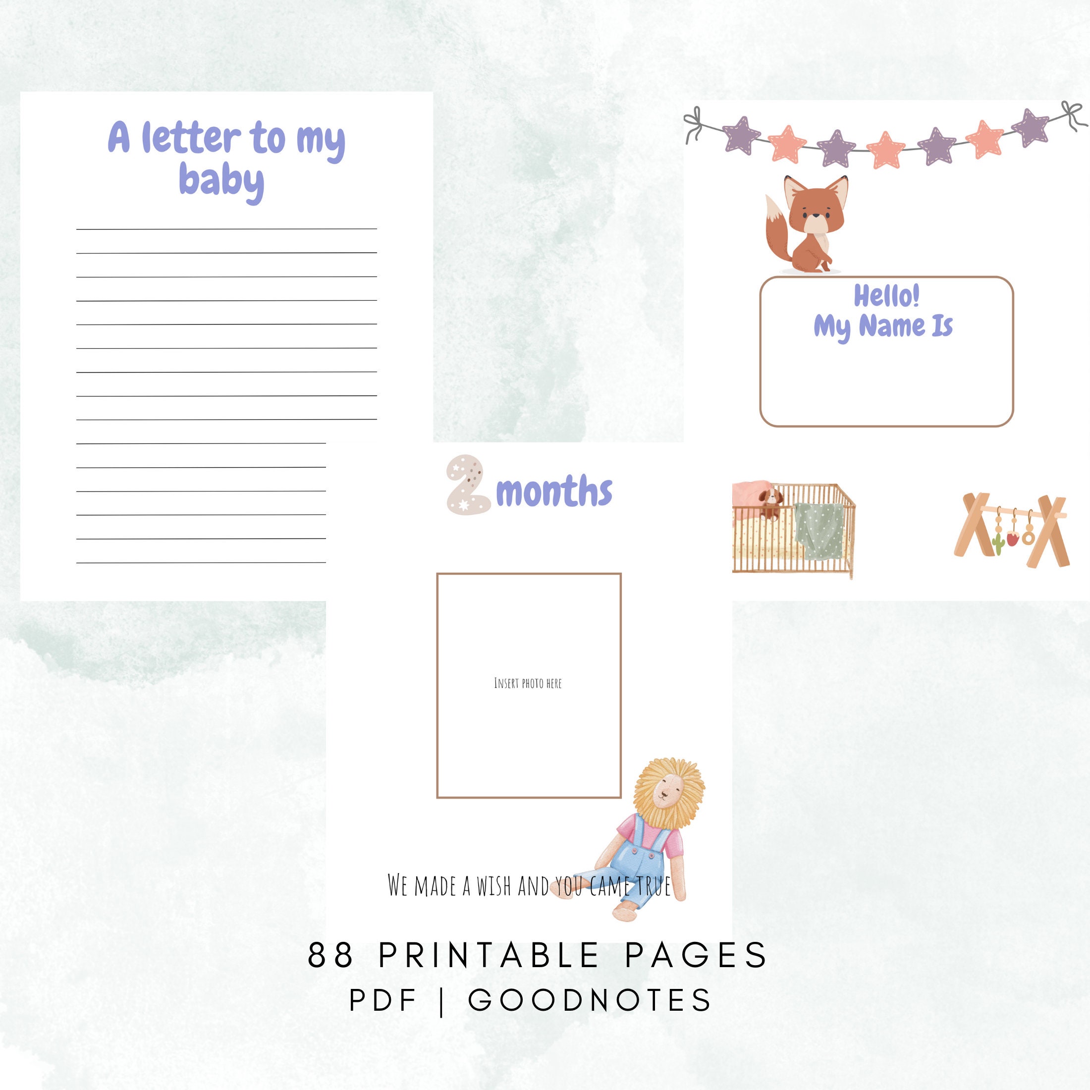 Keepsake Baby Memory Book INSTANT DOWNLOAD Keepsake Journal Baby ...