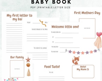 Baby Book Baby's First Year Printable Pages Baby's - Etsy