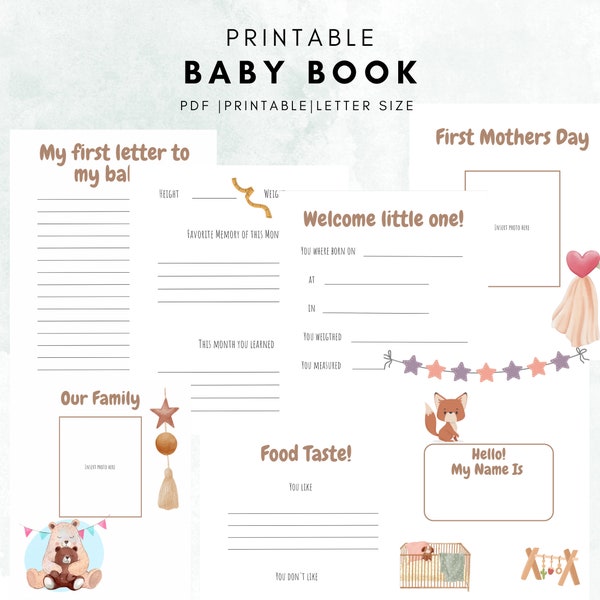 Printable Baby Book - Etsy