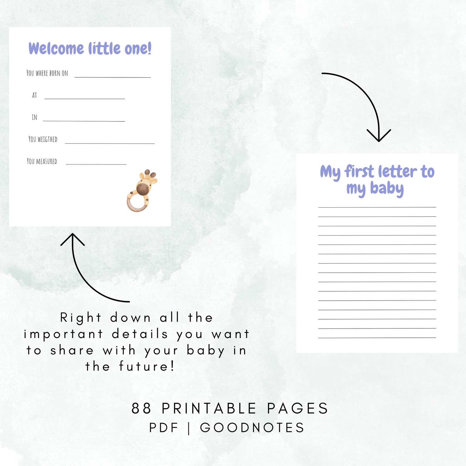 Keepsake Baby Memory Book INSTANT DOWNLOAD Keepsake Journal Baby ...