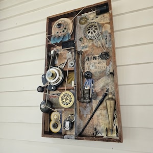 Industrial Grunge Art Shadow Box: Mixed Media Assemblage Wall Hanging ...