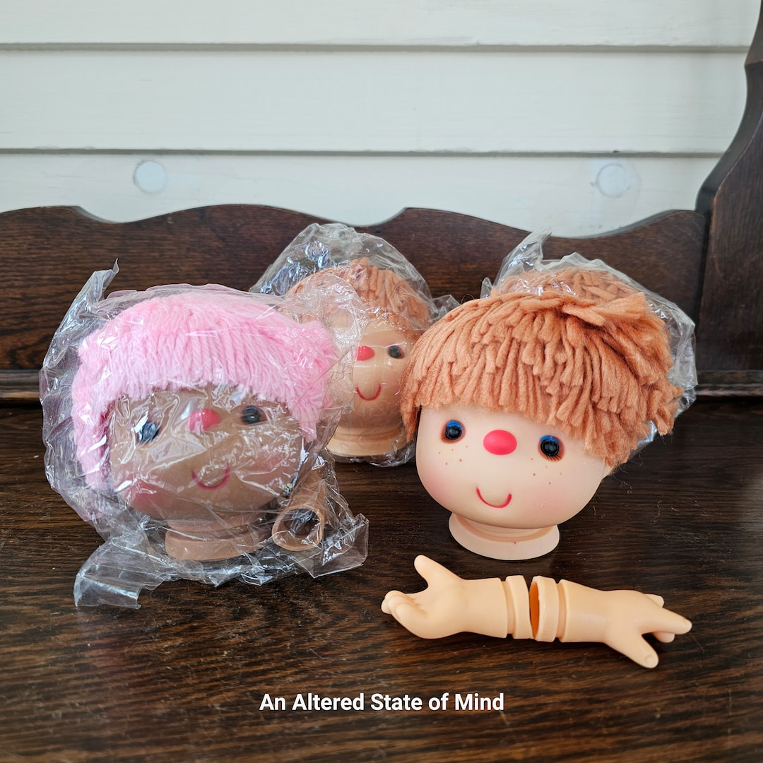 Vintage Yarn Hair Doll Rubber Vinyl Doll Parts Diy Make Your Own Doll ...