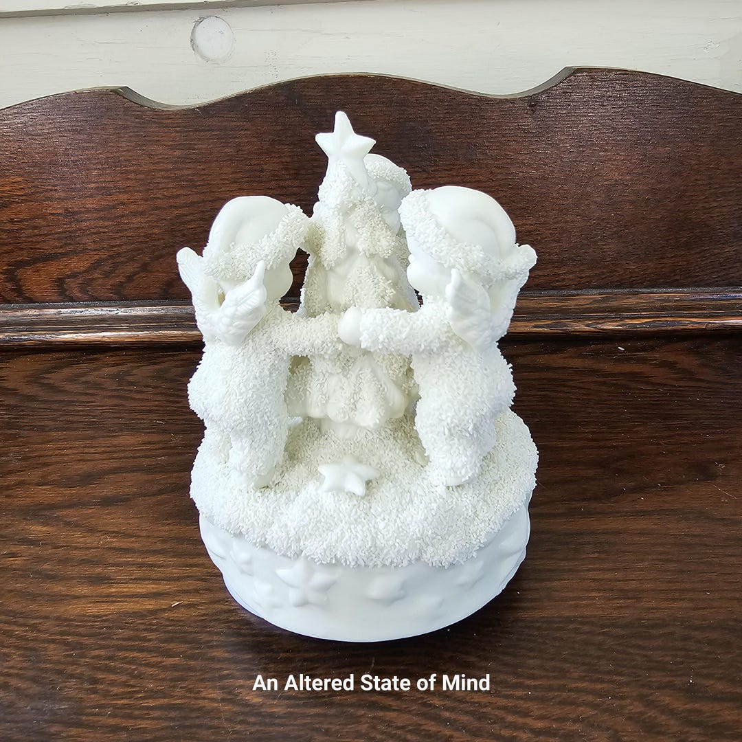Vintage Snowbaby Twirling Christmas Tree Music Box, Dept 56 Collectible ...