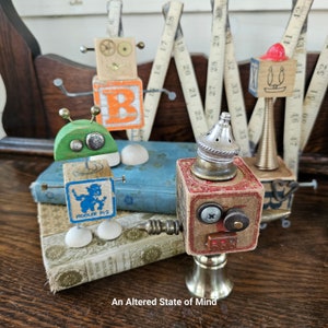 Choice Small Wooden Robot Assemblage Junkbot Desk Buddy Decor ...