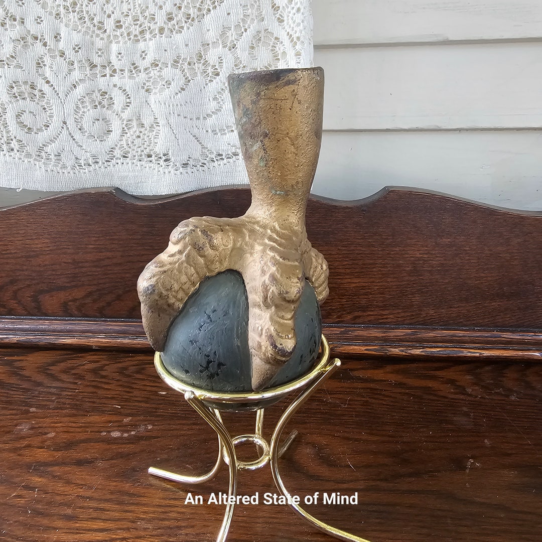Large Vintage Iron Clawfoot With Glass Ball Single Piece Mystical ...