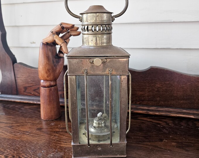 Vintage David Enna Studio Pottery Oil Lamp / Signed Handmade Kerosene ...