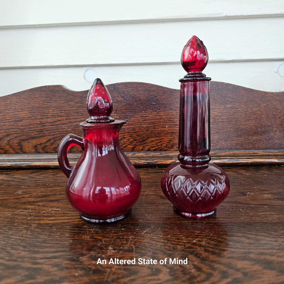 Choice Vintage Avon Ruby Red Bottle Decanter Decorative Collectible ...