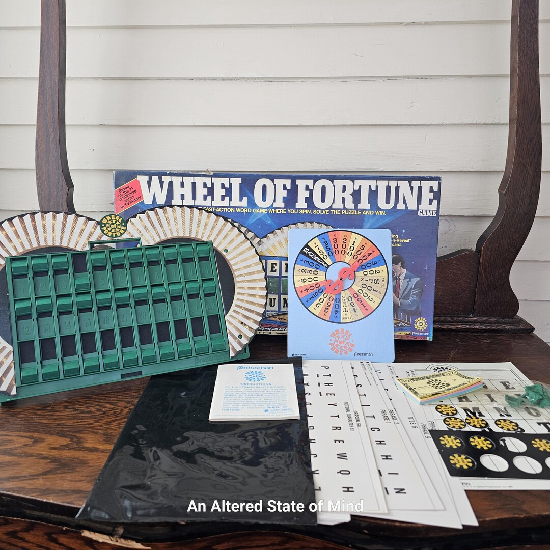 Vintage Pressman Wheel of Fortune Boardgame, Word Puzzle Solving ...