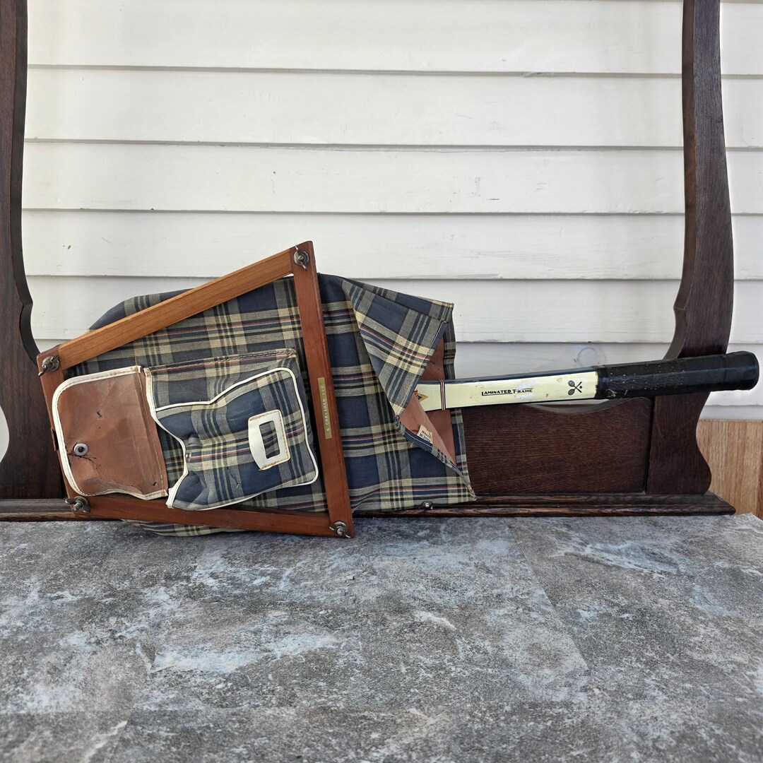 Vintage Laminated Wood Tennis Racket With Case: Play Fast, Sports Decor ...