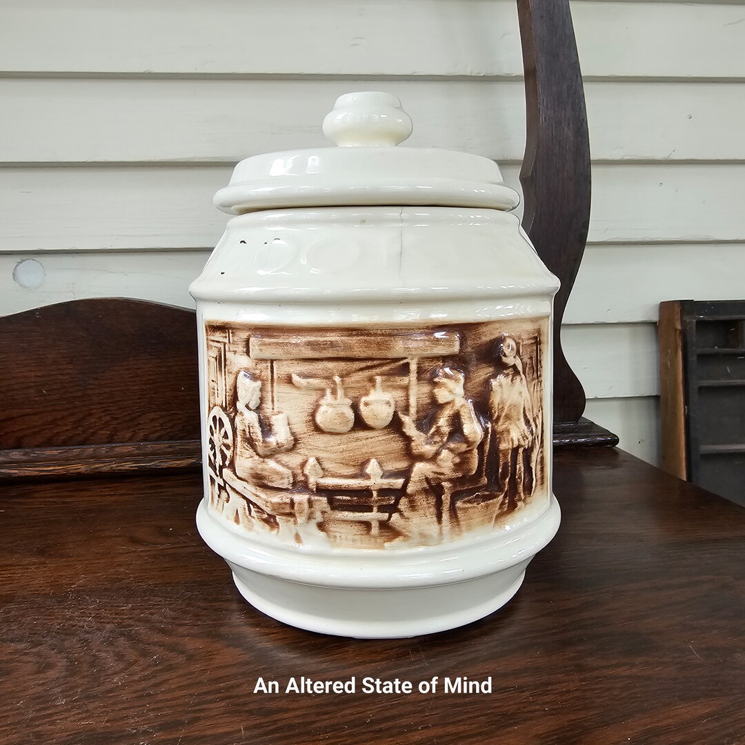 Vintage Mccoy Cookie Jar With Lid Ceramic Canister Two Sided Storage ...