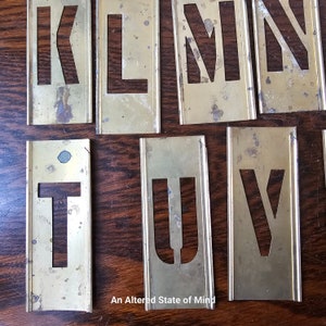 26 Vintage Brass Alphabet Letter Stencil 4 Interlocking Metal Stencil ...