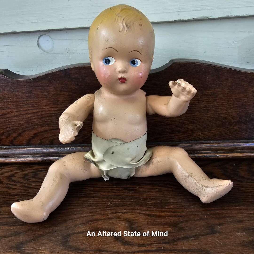 Vintage 10 Composition Doll Jointed Arms Legs Handpainted Face Molded ...