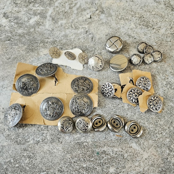 Silver Tone Buttons - Etsy