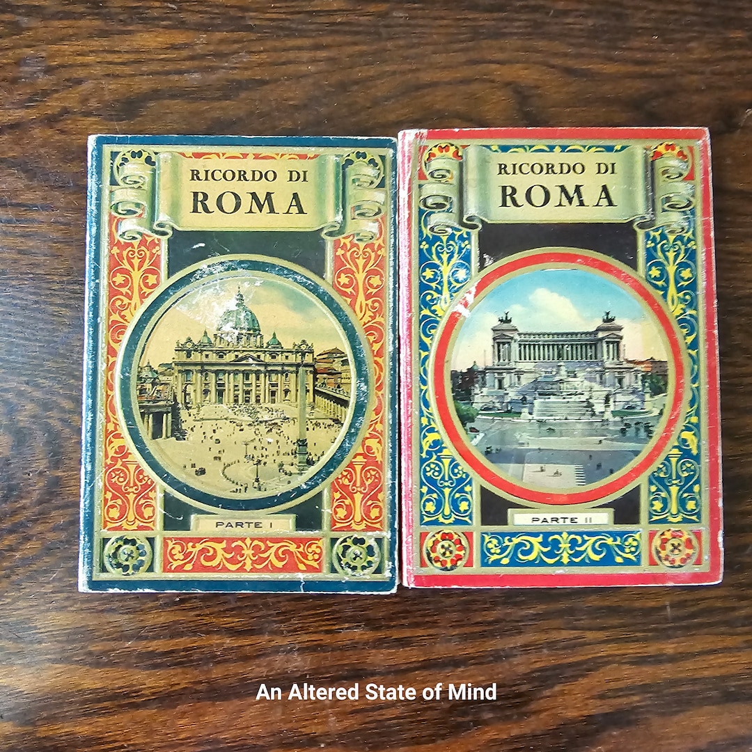 2 Vintage Rome Souvenir Book, Fold Out Photo Album, Ricardo Di Roma ...