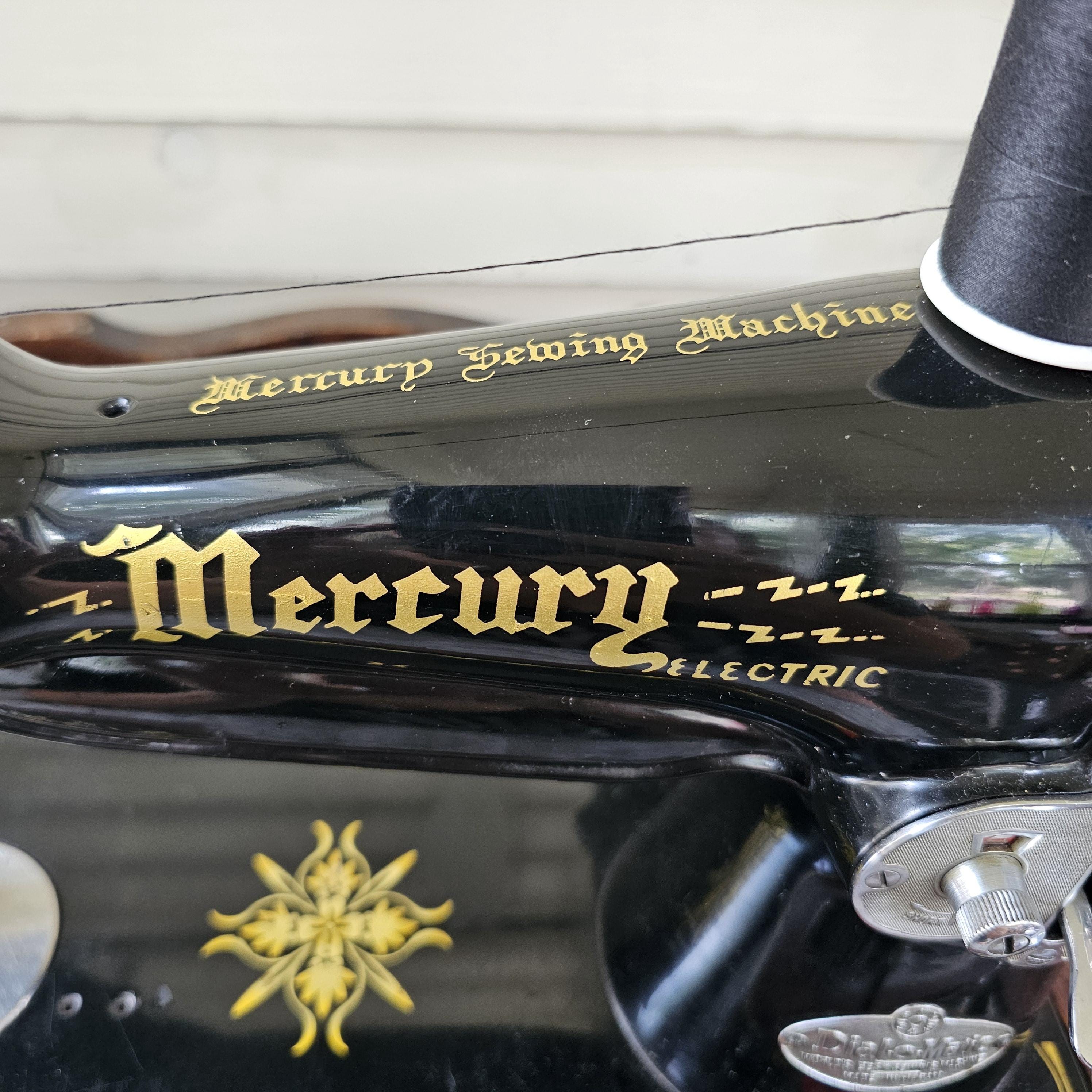 Vintage Mercury Dial-o-matic Sewing Machine: Black Ornate Electric ...