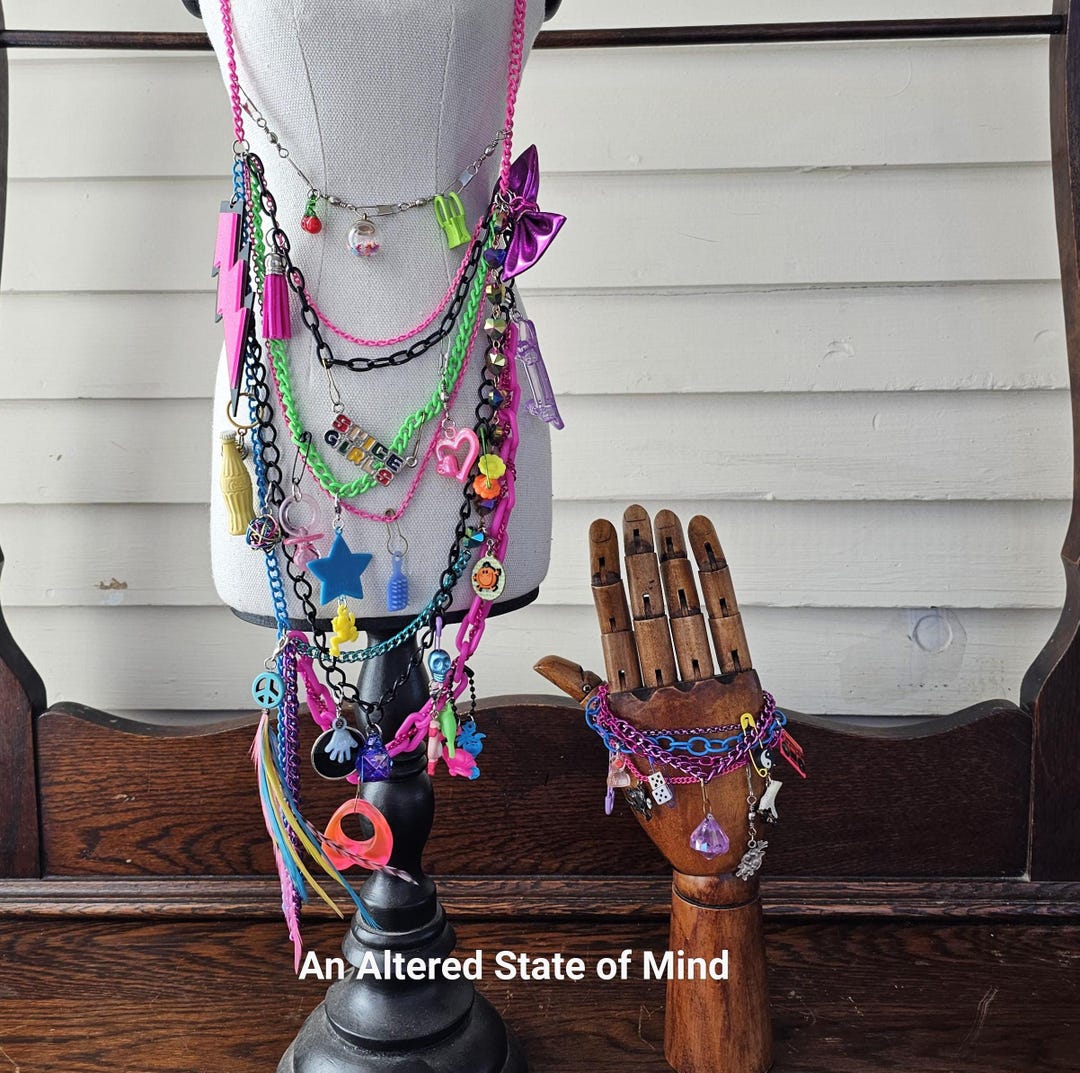 90's Inspired Charm Necklace Assemblage Vintage Retro 1990's Nostalgia ...