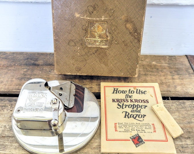 1920's Kriss Kross Stropper Razor Blade Sharpener, Original Box/manual ...