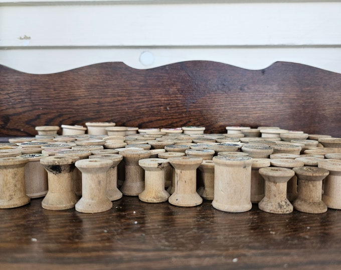 20 Random Picked Vintage Wood Thread Spools Old Art and Craft Supplies ...