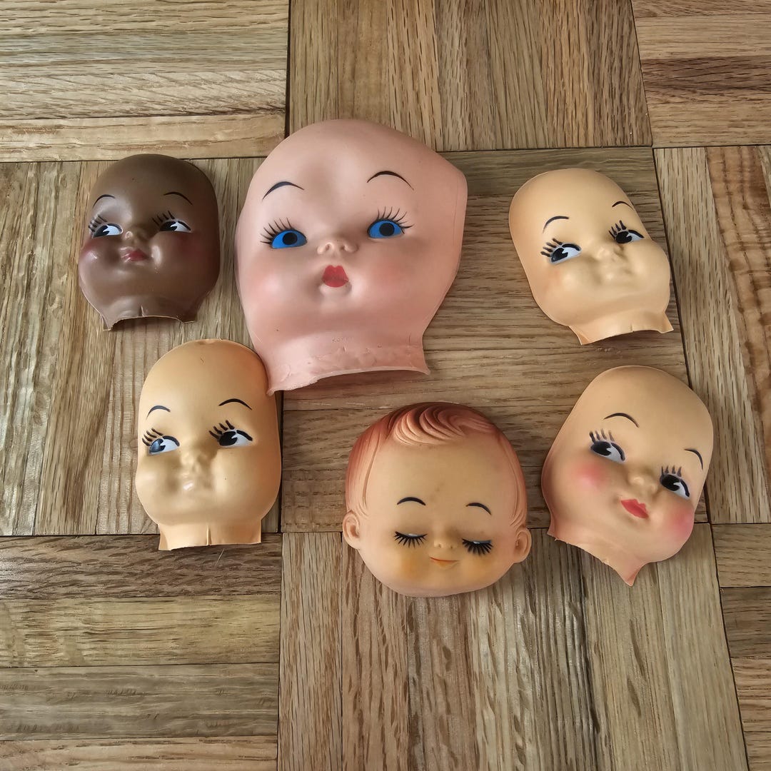 Vintage Plastic Doll Face, Mixed Styles, Diy Doll Making Crafts, Vinyl ...
