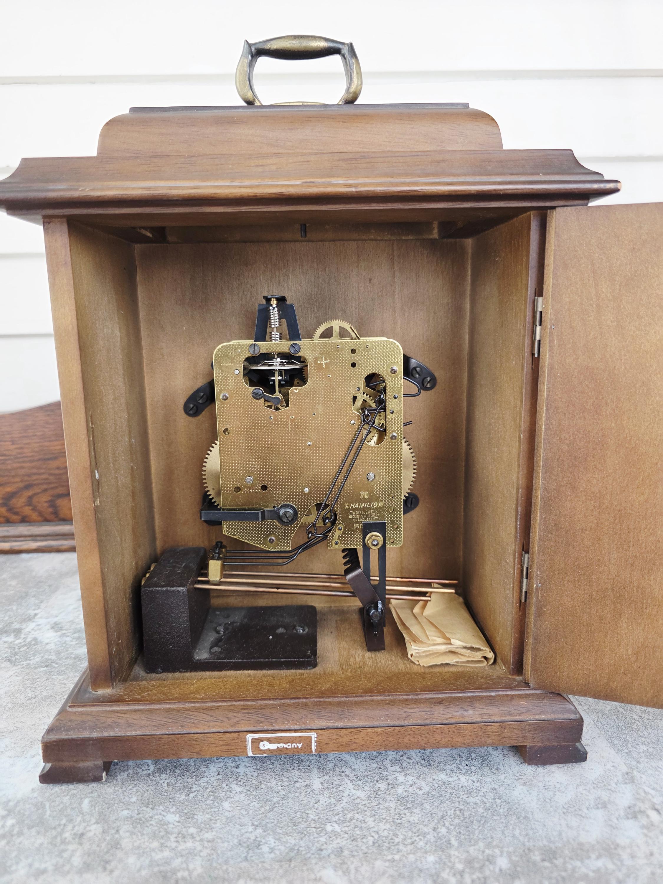 Vintage Hamilton Mechanical Mantel Clock: Non-working, Has Key and ...