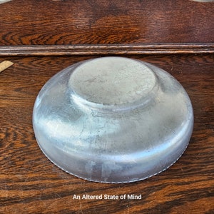 Vintage Aluminum Hand Forged Bowl 10 Crimped Edge Hammered Engraved ...