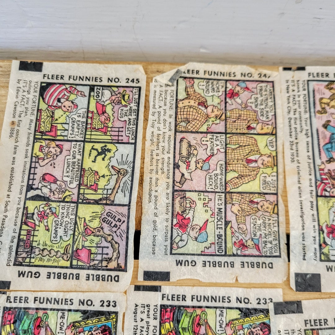 13 Vintage Dubble Bubble Gum Wrapper Comics Fleer Funnies - Etsy