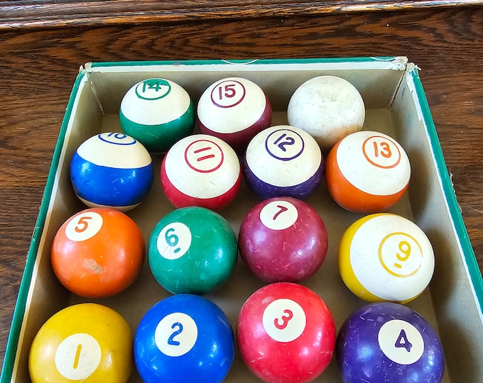 Choice Vintage Billiard Balls, Pool Table Balls, Stripes, Solids, Cue ...