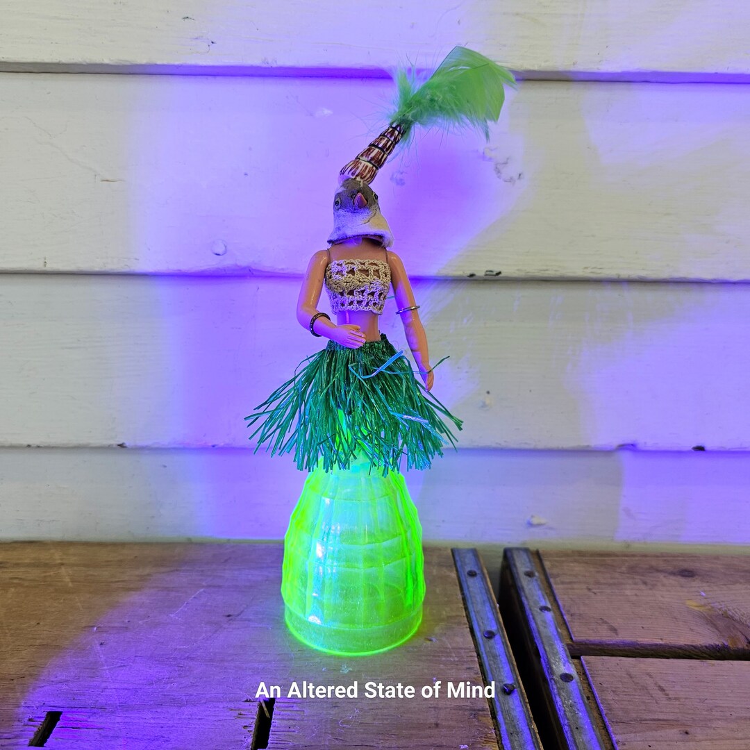 Thalassa Assemblage Sculpture: Uranium Glass Bird Goddess, Weirdcore ...