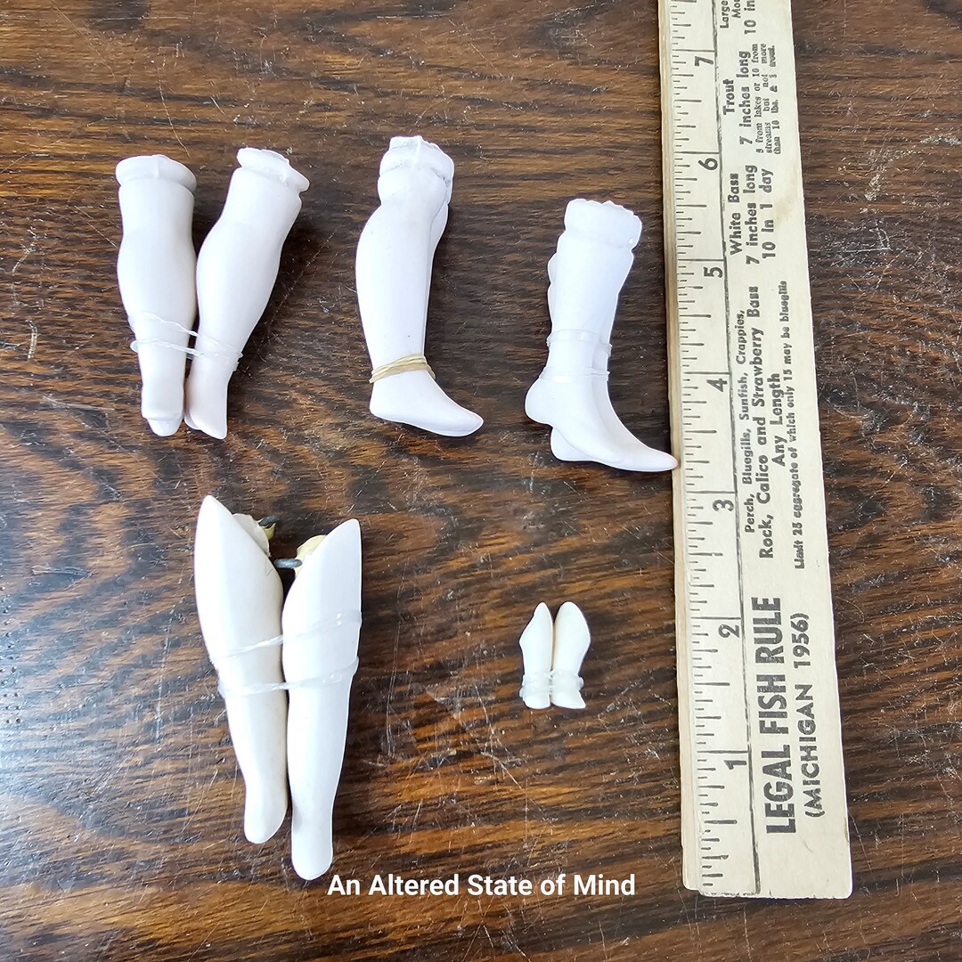 Vintage Bisque Doll Legs, Vintage Doll Parts Doll Making Supplies ...
