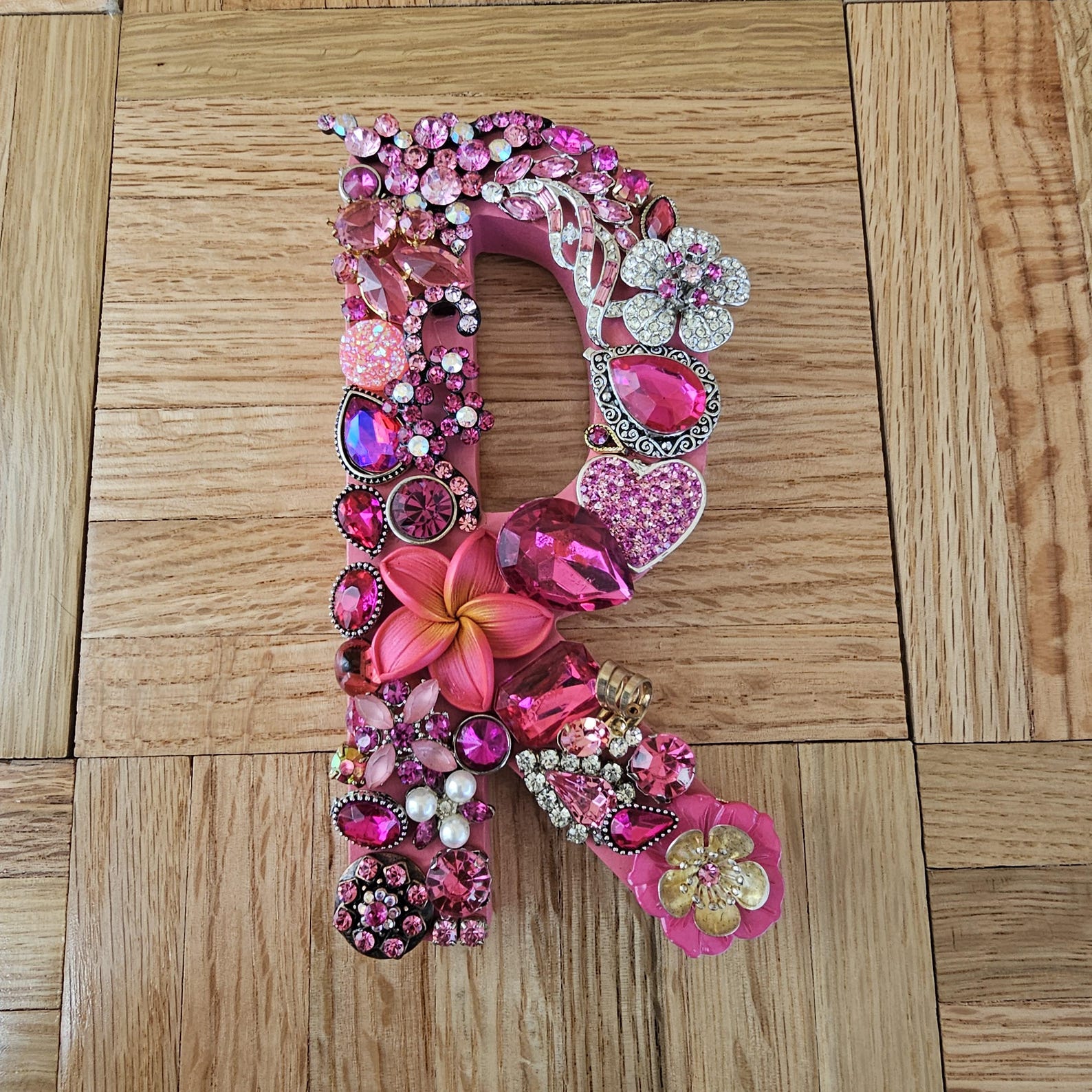 Jewelry Embellished Letter: Repurposed Wall Art Decor - Etsy