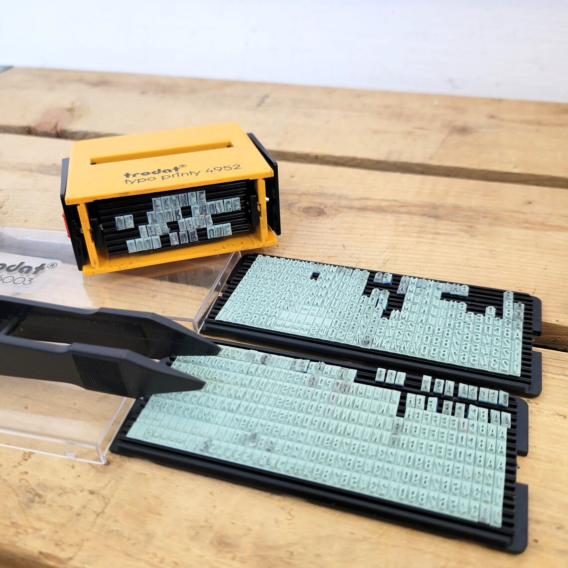 Vintage Trodat Typo Printy Stamp W/ink Pads Kit Self Inking - Etsy