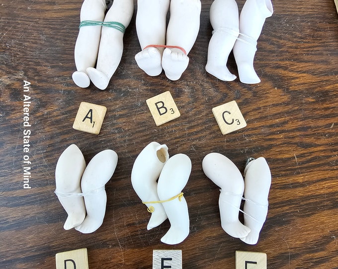Vintage Bisque Doll Legs, Vintage Doll Parts Doll Making Supplies ...