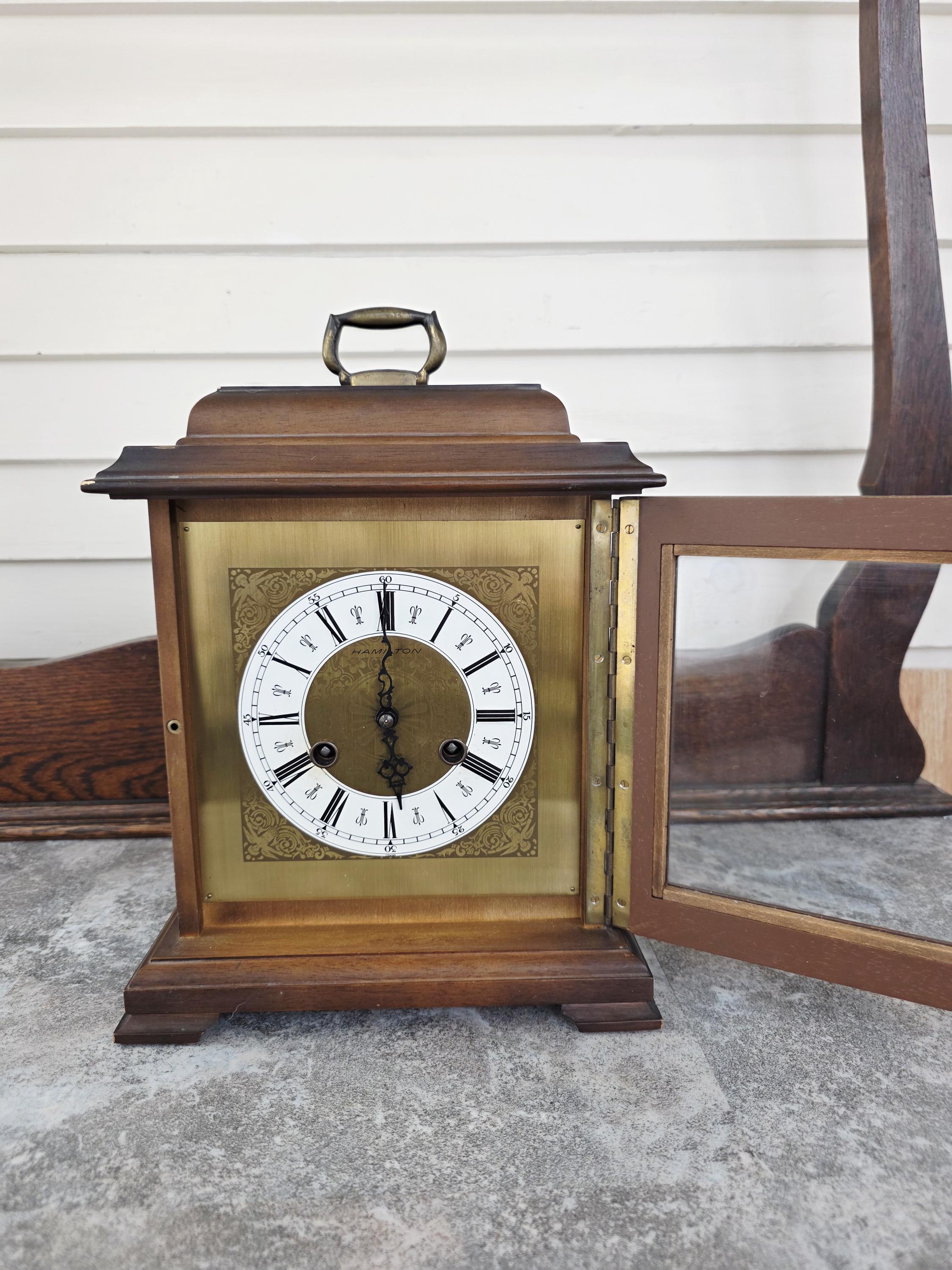 Vintage Hamilton Mechanical Mantel Clock: Non-working, Has Key and ...