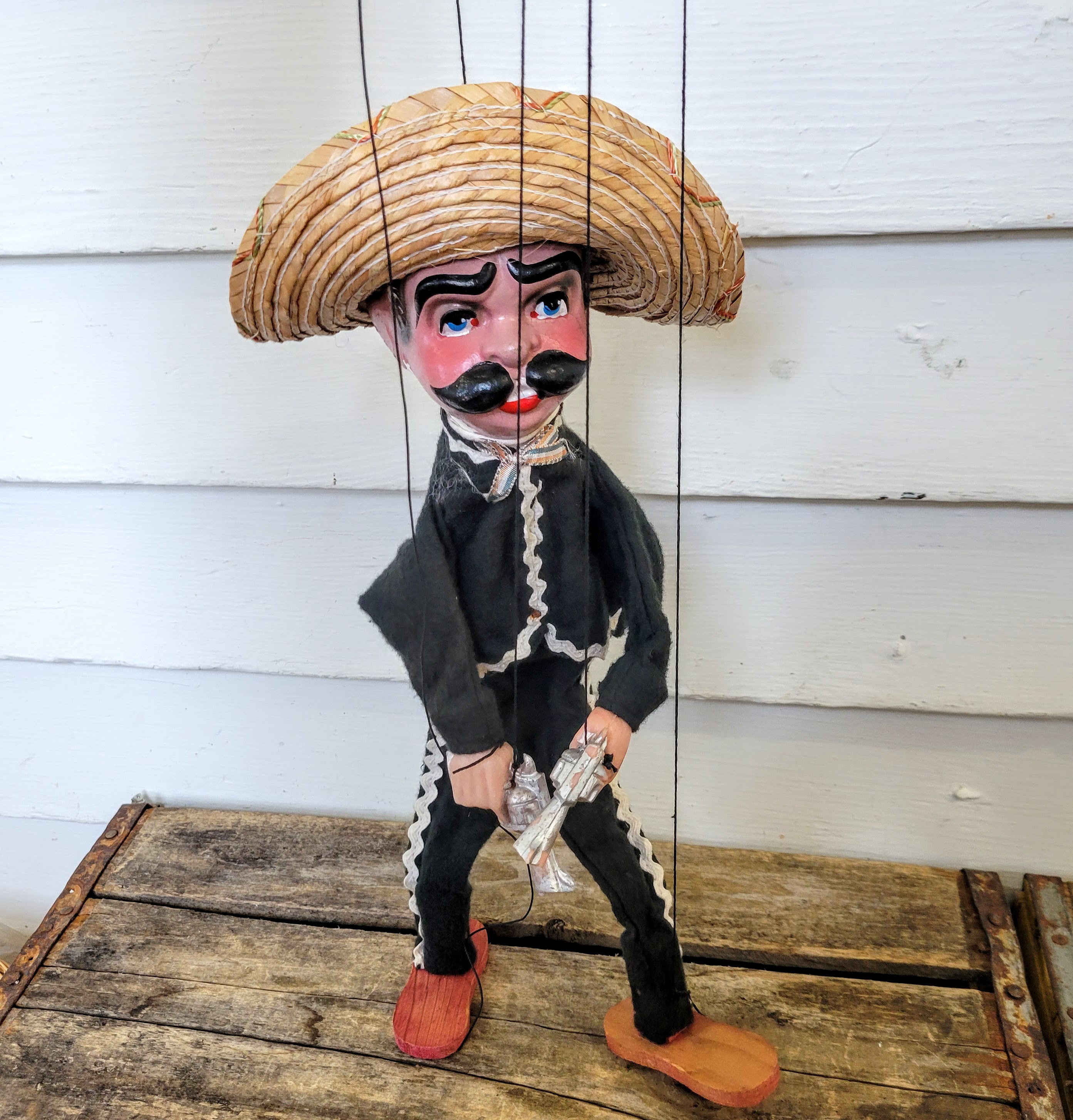 Vintage Pancho Villa Doll Marionette Mexican Bandit With | Etsy