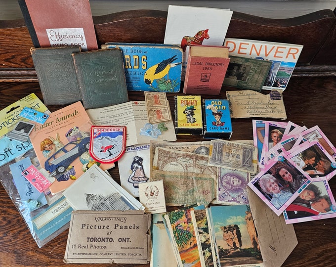 100+ Pc Vintage Ephemera Paper Lot Junk Journal Photos Postcards ...